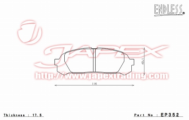 ENDLESS MX72 Rear Brake Pads for MARK II GX100/LX100 1998/8-2000/10 ...